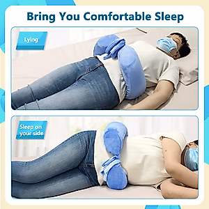 KAVIL Lumbar Roll Pillow for Sciatica Nerve Pain Sleeping Lower Back Support Scoliosis Waist Pillow for Side Sleepers in Bed & Office Chair Adjustable Straps Lumbar Foam Positioning Pillow (L Size)