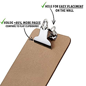 HIGH CAPACITY clip - Mini Clipboards 6'' x 9'' [ 24 Pack ] - Solid made Memo Size hardboards A5 | Perfect for Office, School or Business