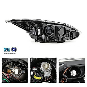 HH Building Headlight Left Driver Side Clear Lens Chrome Housing Halogen Type BM5Z13008M 5_HD-JH-FFOC12-L BM5Z13008K