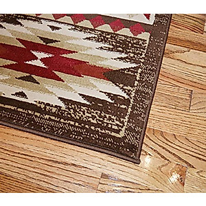 Rustic Lodge Brown 8x10 Area Rug, 7'10x9'10
