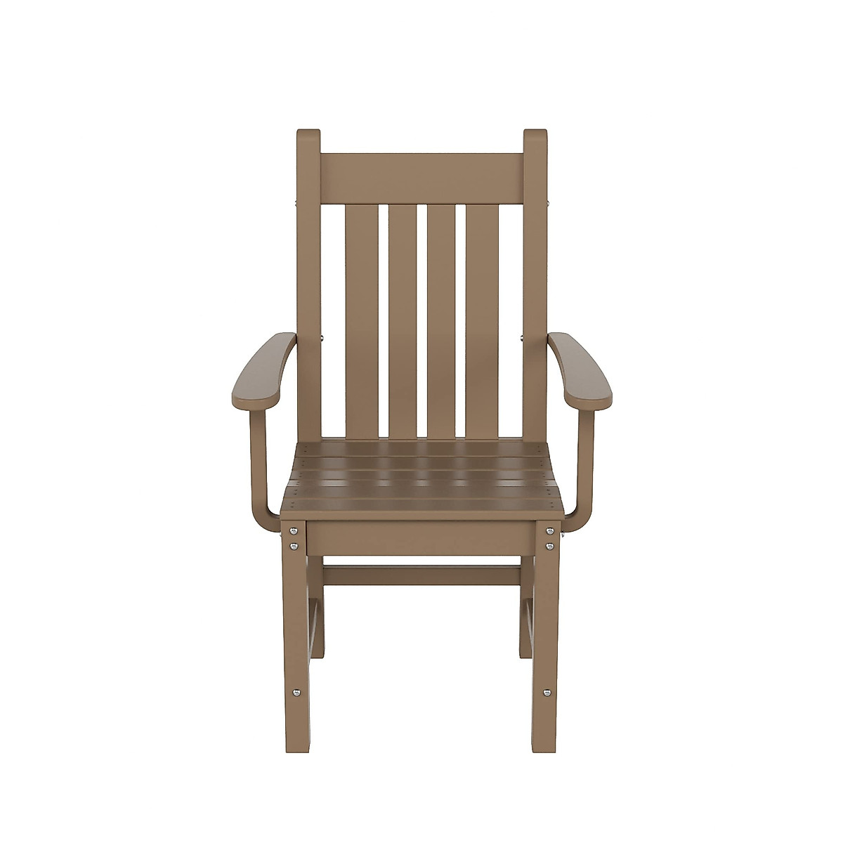 WestinTrends Malibu Classic Outdoor Dining Chairs with Arms, All Weather Poly Lumber Adirondack Patio Chairs Restaurant Bistro Chairs Support 350 LBS, Arched Backrest and Curved Seat, Weathered Wood