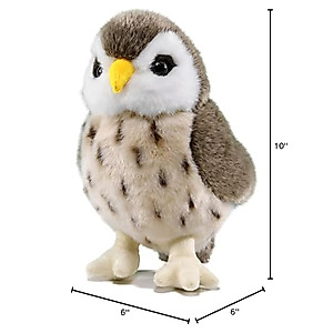 Ice King Bear Owl Stuffed Animal Luminous Eyes, Cute Plush Toy 10 Inches
