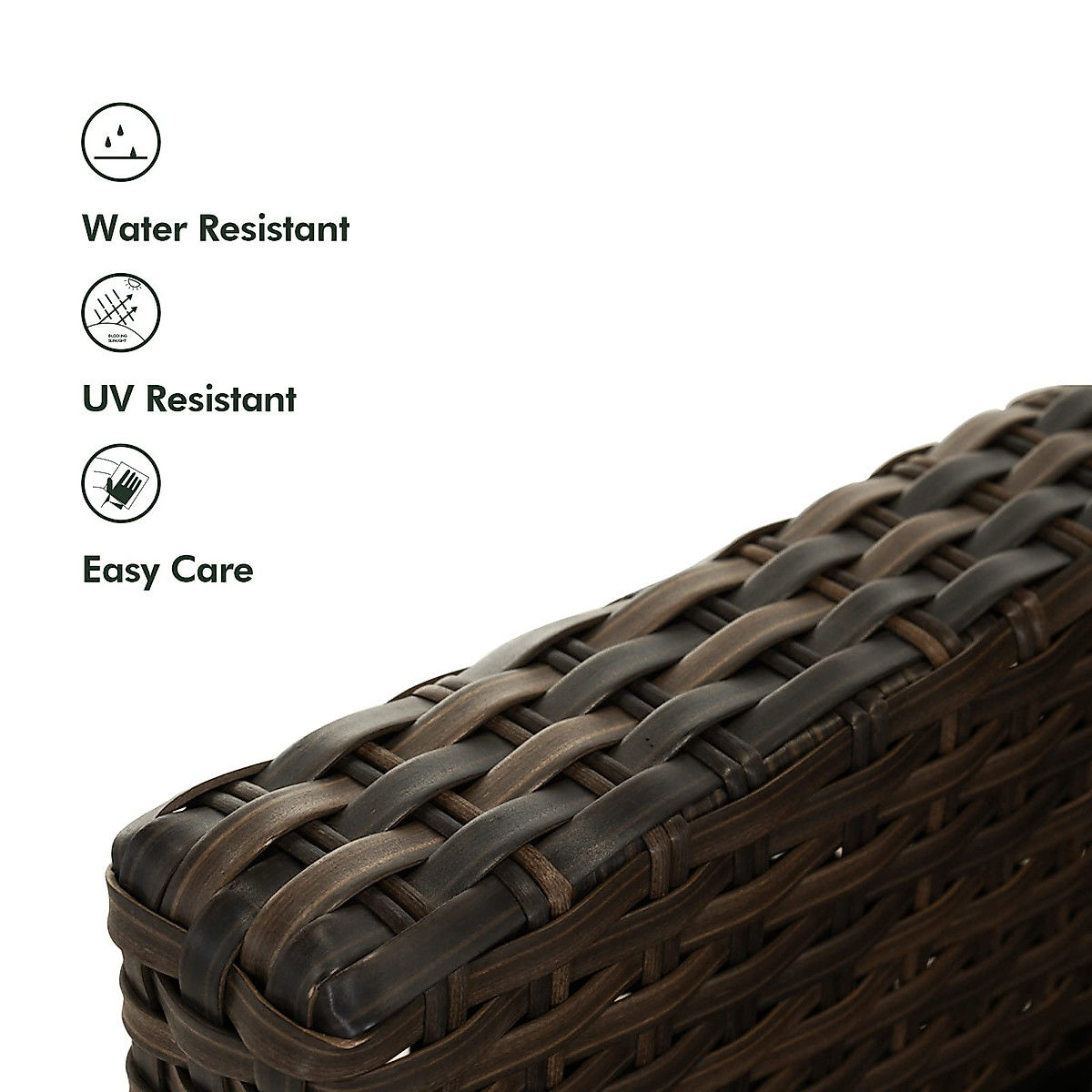 Grand patio 3-Seats Outdoor Patio Rattan Sofa Seating, Modular Couch with Thick Cushions and High Back, Weather-Resistance Wicker and Metal Frame Furniture for Yard, Poolside, Balcony, Porch (Grey)