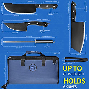 XYJ Portable Chef Knife Set Professional,Japanese Chef Knives With Sheath,Sharpener Rod,Cleaver Boning Knife For Vegetable Meat Cutting Camping Kitchen Knives,Full Tang,Gifts for Mom Dad