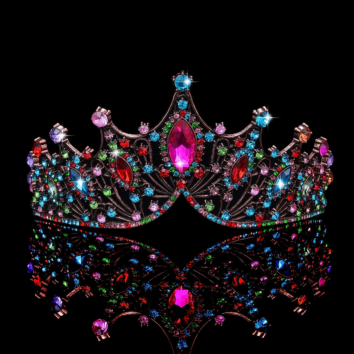 Kamirola Baroque Queen Crown,Rhinestone Wedding Bridal Crown and Tiaras Crystal Headband For Birthday Prom Pageant Party halloween… TR09 (Purple 13)