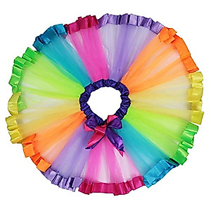 kilofly 3 Girls Ballet Dance Rainbow Tutu Princess Tulle Skirts