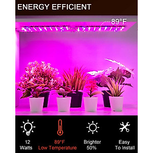 DOMMIA 20W/12W Grow Light Panel,Sunlike Warm White & Pulrple Light Full Spectrum for Indoor Garden Greenhouse Aquarium Hydroponic