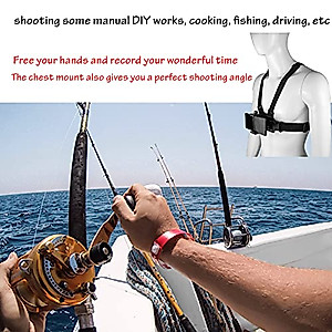 Phone Chest Mount Harness Vest and Head Strap Clip Holder for POV/VLOG, Compatible with iPhone,Samsung,GoPro Hero,DJI Osmo,AKASO and Action Cameras
