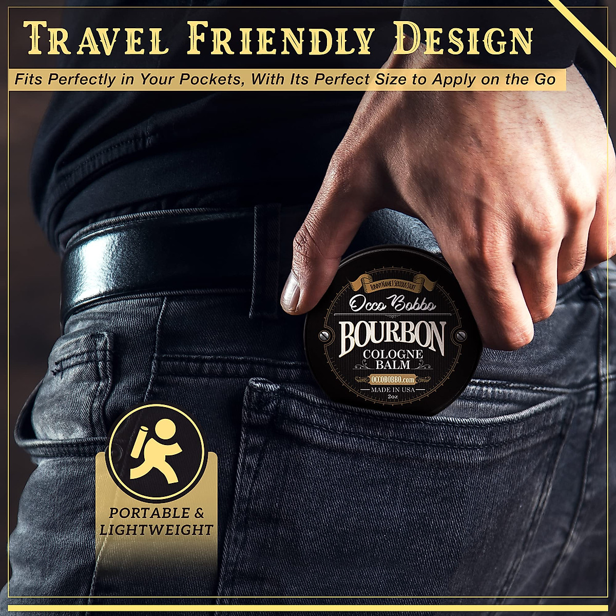 Occo Bobbo - Solid Cologne Bourbon and Sandalwood Scent. Solid Bourbon Cologne For Men - Men's Solid Cologne - 2 Ounce - Concentrated Balm. – A Smooth Blend Of Woody Oak Barrel