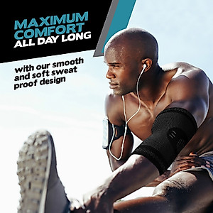 POWERLIX Elbow Orthopedic Brace Compression Support (Pair) - Elbow Sleeve for Tennis Elbow, Golfer’s Elbow, Bursitis, and Sprains, Arthritis, Tendonitis. Pain Relief