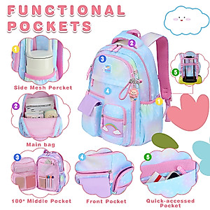 Stylifeo Backpack for Girls, Bookbag Elementary School Bags Anti-Theft Waterproof School Backpack for Girls Teens