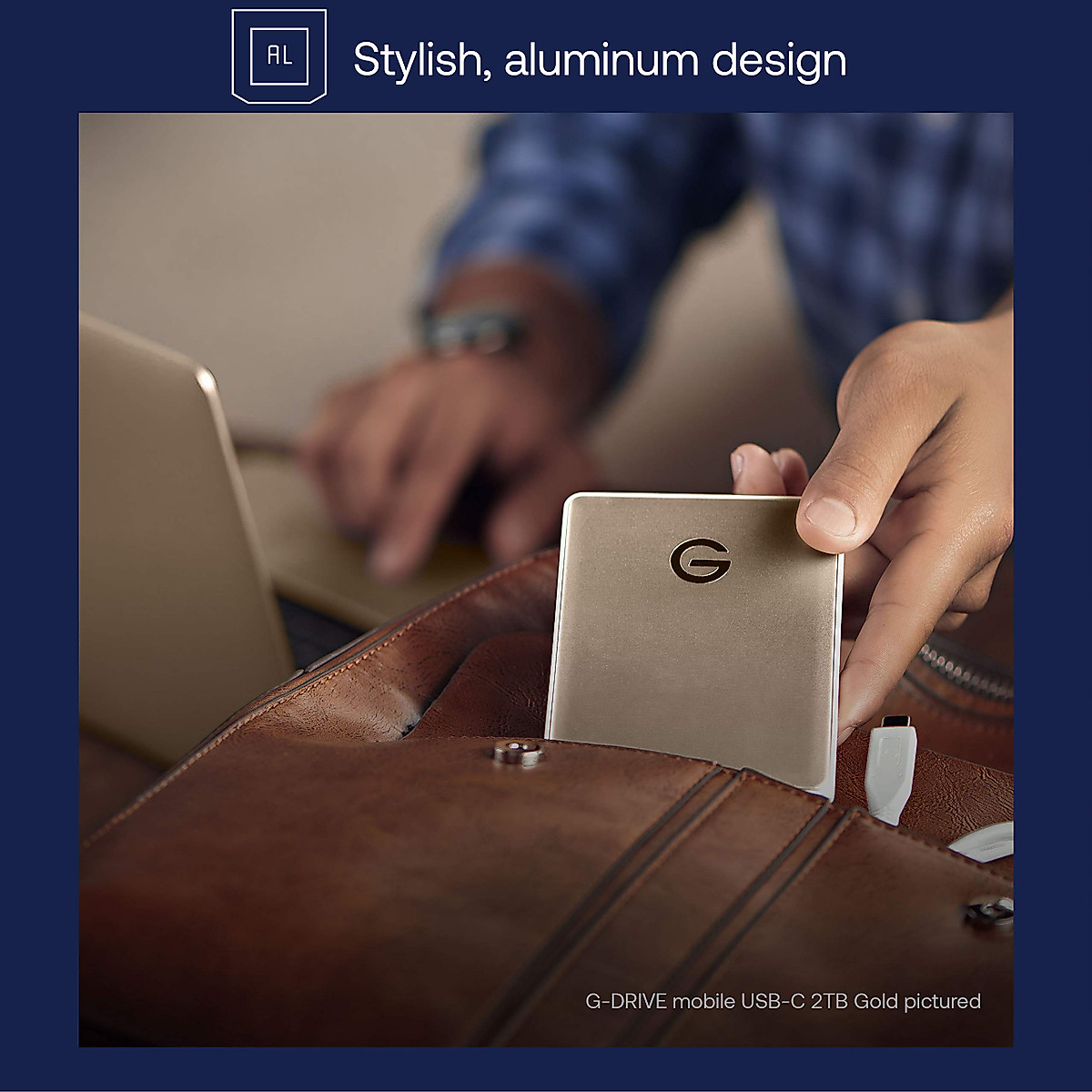 G-Technology 1TB G-DRIVE Mobile USB-C (USB 3.1) Portable External Hard Drive, Space Gray - 0G10265