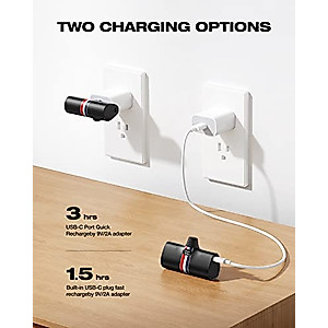 VIYISI Mini Portable Charger USB C,5000mAh 20W PD Fast Charging Battery Pack with Stand,LED Display Power Bank Compatible with Samsung S22/S21/S10/S9,Note,Moto,LG,Oculus Quest,Android Phones etc-Black