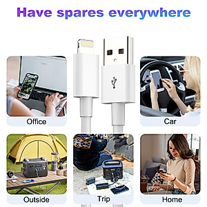 iPhone Charger [Apple MFi Certified] Long Lightning Cable 6 FT 3 Pack Fast Charging Durable USB Cable Compatible with iPhone 14 13 12 11 Pro Max XR XS X 8 7 6 Plus SE, iPad