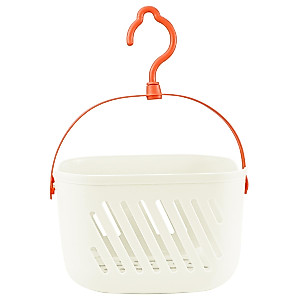 LNQ LUNIQI Plastic Hanging Shower Caddy with Hook Portable Kitchen Organizer Storage Basket Hanging Shower Caddy Basket for Bathroom Kitchen Pantry Bathroom Dorm Room（White）