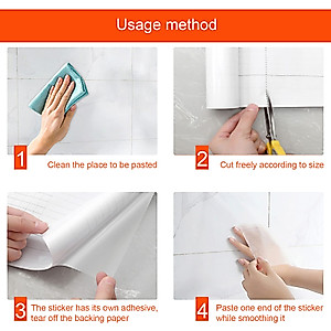 Snkxu Clear Contact Paper, Protection for Kitchen Backsplash Tiles, Cabinets, Walls, and Shelves. Waterproof and Oil-Proof Peel and Stick Covering(15.7X78.7 Inches)