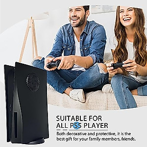 Faceplate for PS5 with Cooling Vents and Dust Filter DOBEWINGDELOU Face Plate Console Cover Replacement Side Plate Shell for PS5 Disc Edition Dustproof Accessories ABS Case Black