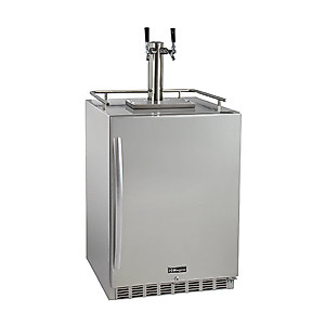 Kegco Kegerator 24" Wide Dual Tap Stainless Steel Undercounter Beer Dispenser HK38SSU-2
