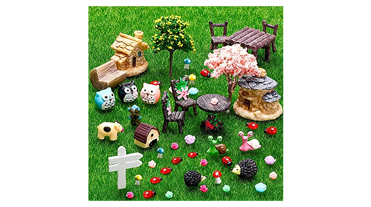 Miniature Fairy Garden Accessories Kit | Create Micro Gardens & Dollhouses