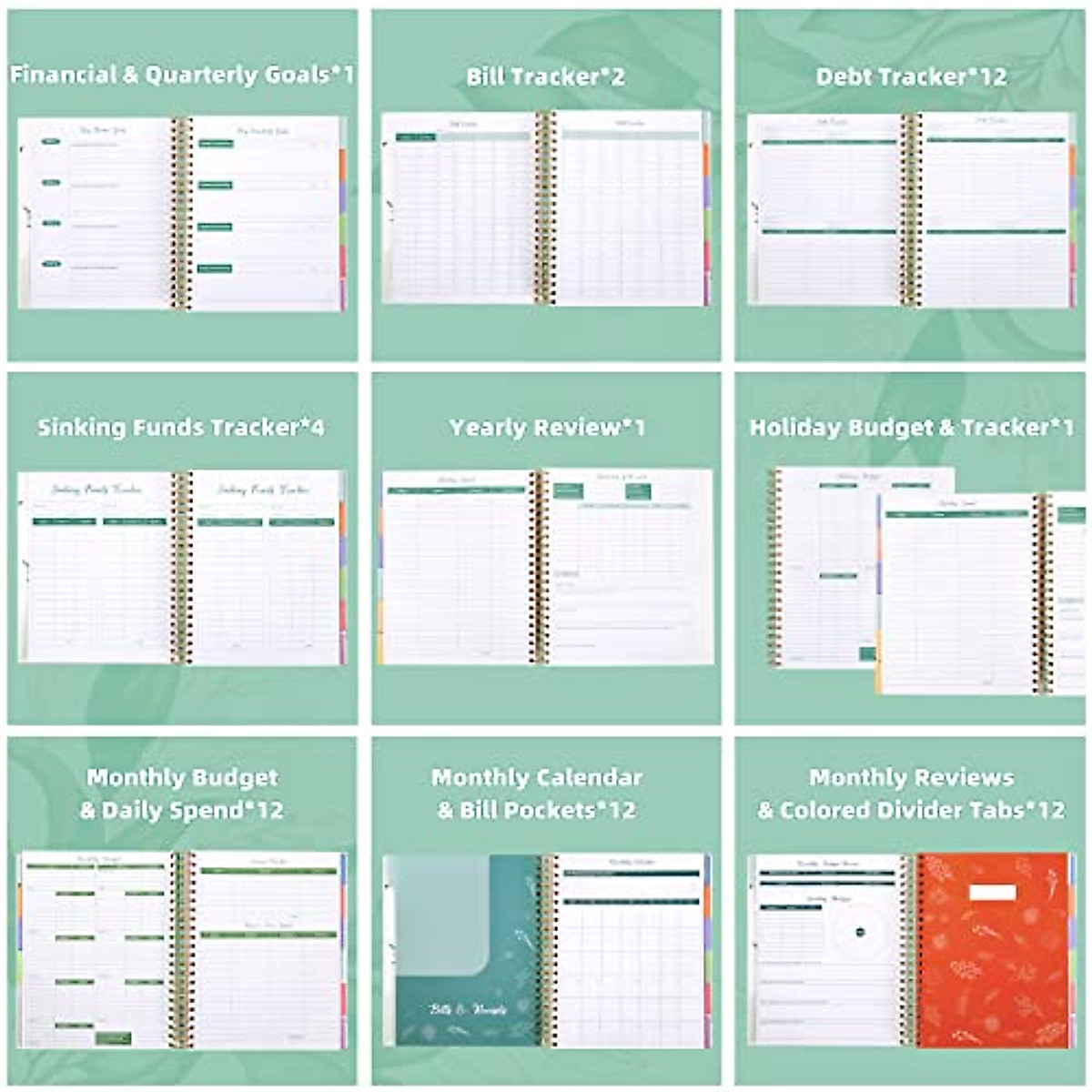 SOLIGT 8.5 x 11 inches Large Budget Planner and Monthly Bill Organizer – Premium Hardcover Budget Book with 12 Pockets – Monthly Budget Planner for Savings, Debt, Expense Tracking – Budget Tracker with Stickers