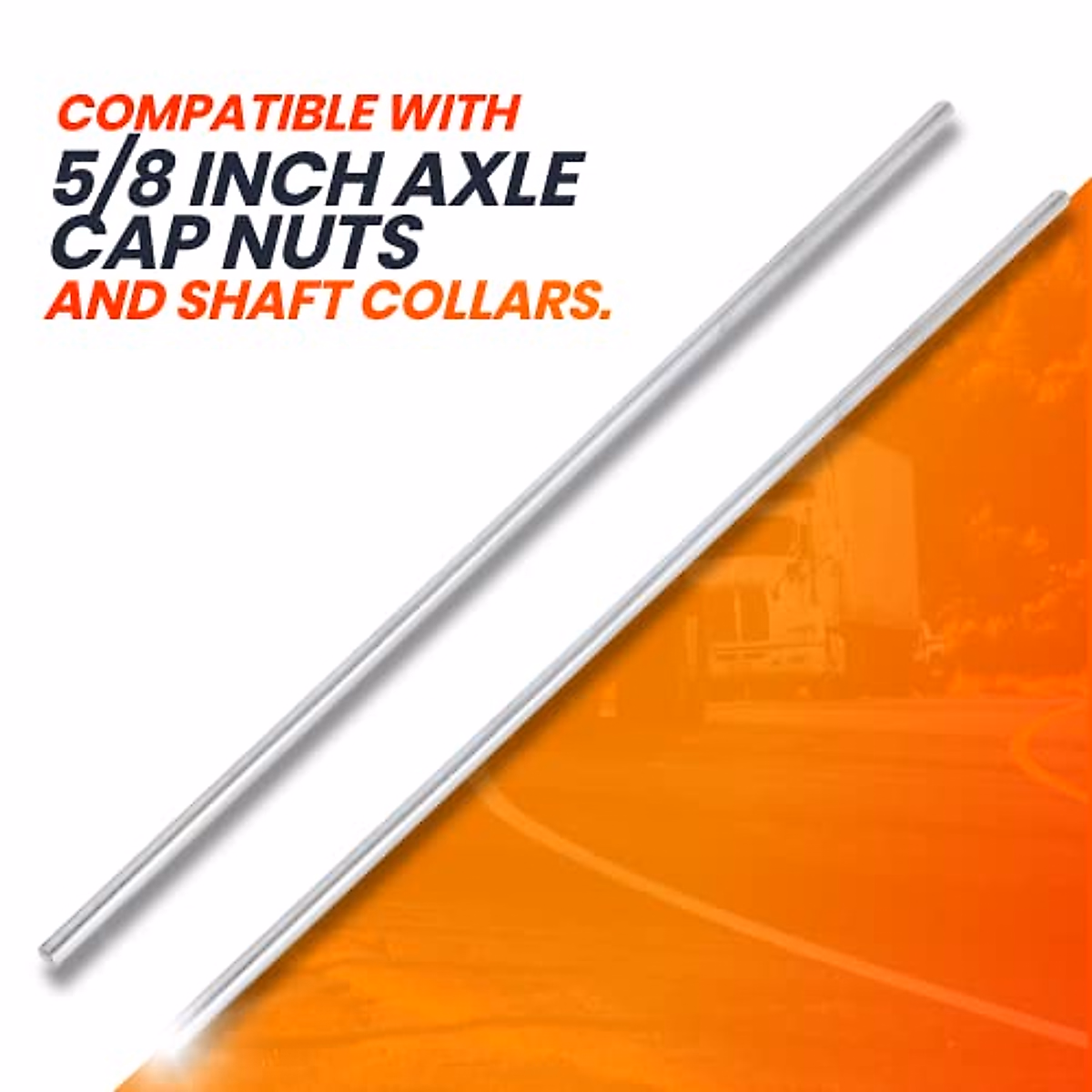 AR-PRO (2-Pack) 5/8” x 36” Zinc Plated Steel Rods Designed for Use as an Axle Shaft on Hand Trucks Dollies Wagons 4005BC Wheelbarrows