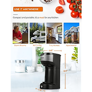 Commercial CHEF Coffee Machine, Single Serve Coffee Maker, Portable Coffee Maker Single Serve with 13 Ounce Water Tank & One Touch Button for Coffee Brewing