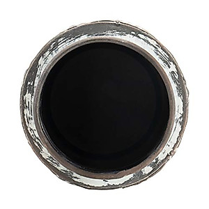 Foreside Home & Garden Rustic Whitewashed Floral Galvanized Metal Decorative Vase, 71