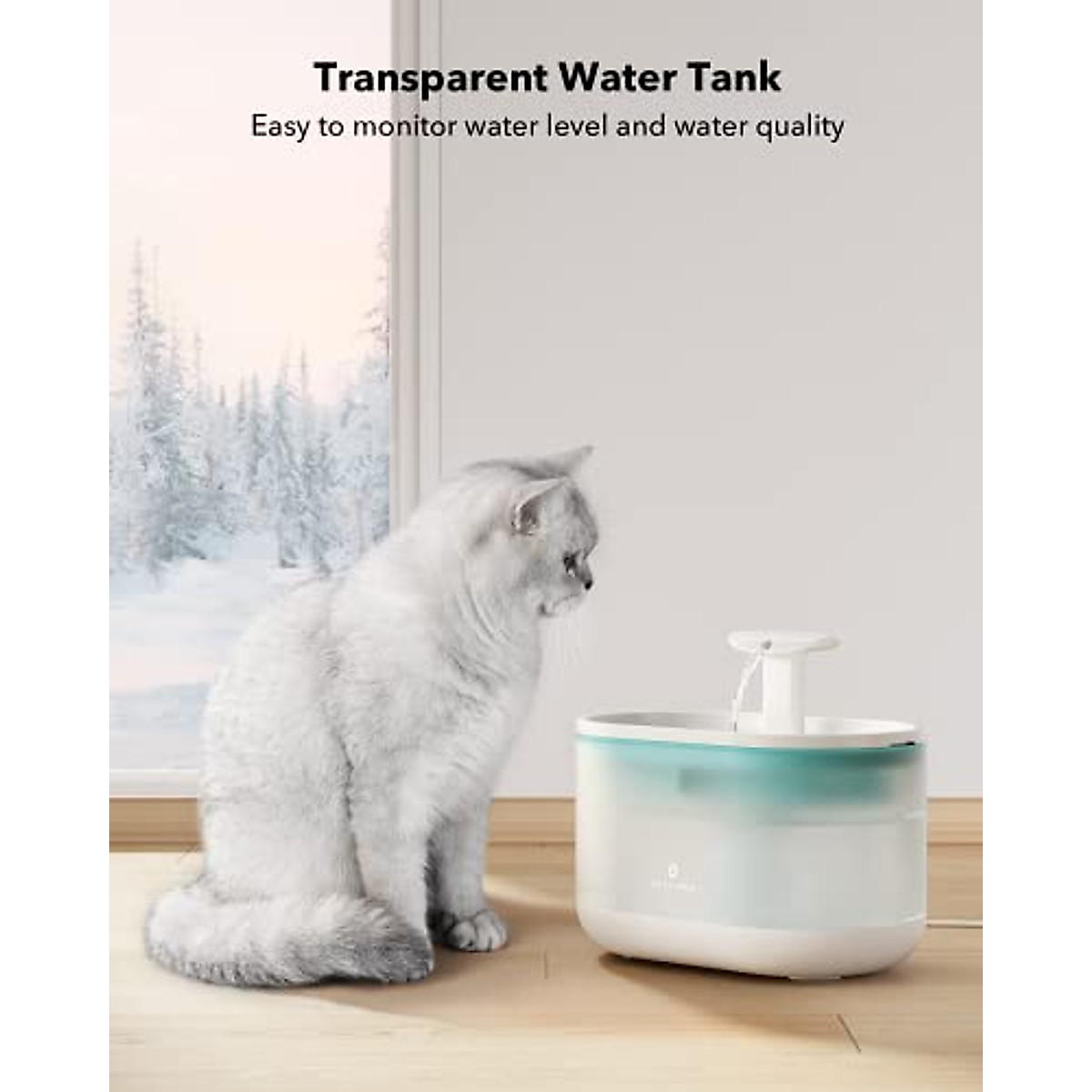 PETLIBRO Cat Water Fountain, 71fl oz/2.1L Ultra Quiet Pet Water Fountain for Cats Inside, BPA-Free, Two Flow Modes,Visible Water Level Cat Fountain Water Bowl, Dog Water Dispenser with 4 Large Filters