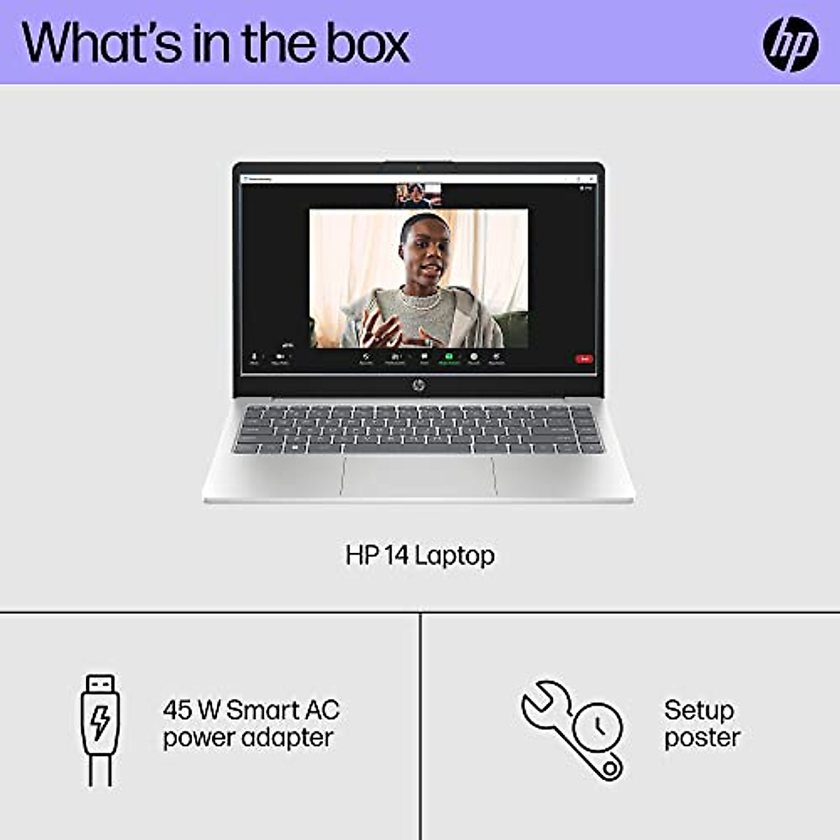 HP 14 inch Laptop, HD Display, AMD Athlon Gold 7220U, 4 GB RAM, 128 GB SSD, AMD Radeon Graphics, Windows 11 Home in S Mode, 14-em0010nr (2023),Silver