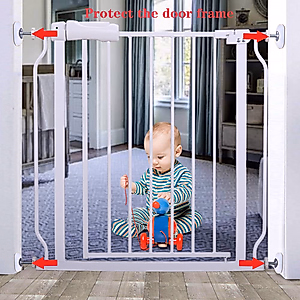 4 Pieces Baby Gate Wall Protector and 4 Pieces Corner Protector,for Child Pressure Mounted Stair Safety Gate & Wall Surface, Door, Wooden Stairs