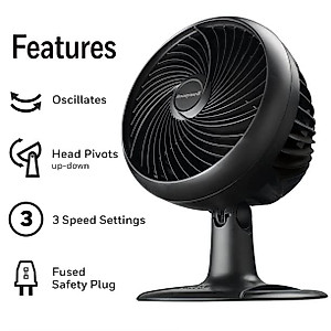 Honeywell TurboForce Power+ Oscillating Electric 10 inch Table Fan, Black, HPF860BWM