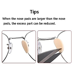 Eyeglass Repair Kit.24Pairs Glasses Nose Pads,Adhesive Anti Slip Nose Pads Relieve Pressure for Eyeglasses and Sunglasses(Black,Skin Tone,3 Shape,1.5mm).1Pcs Eyeglass Nose Pads Storage Box(Clear)