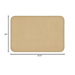 House, Home and More Skid-Resistant Carpet Indoor Area Rug Floor Mat - Camel Tan - 2 Feet X 3 Feet
