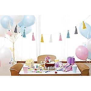 Mkono 2 Pack Tassel Garland Boho Cotton Pastel Banner for Thanksgiving Christmas Birthday Party Decor, Rainbow Wall Hangings for Classroom, Nursery, Kids Girls Bedroom, Baby Shower Wedding Decor