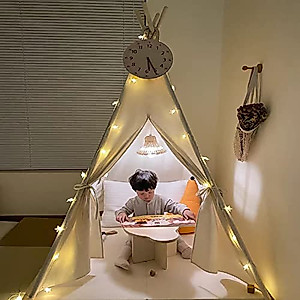 RongFa Teepee Tent for Kids-Portable Children Play Tent Indoor Outdoor (Beige Without Mat)