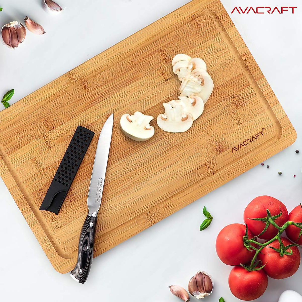 AVACRAFT Kitchen Utility Knife, High Carbon German 1.4116 Stainless Steel, Cutting Chopping Carving Knife, Ergonomic Wooden Handle, Razor Sharp, 5inch Knife with Custom Storage Case