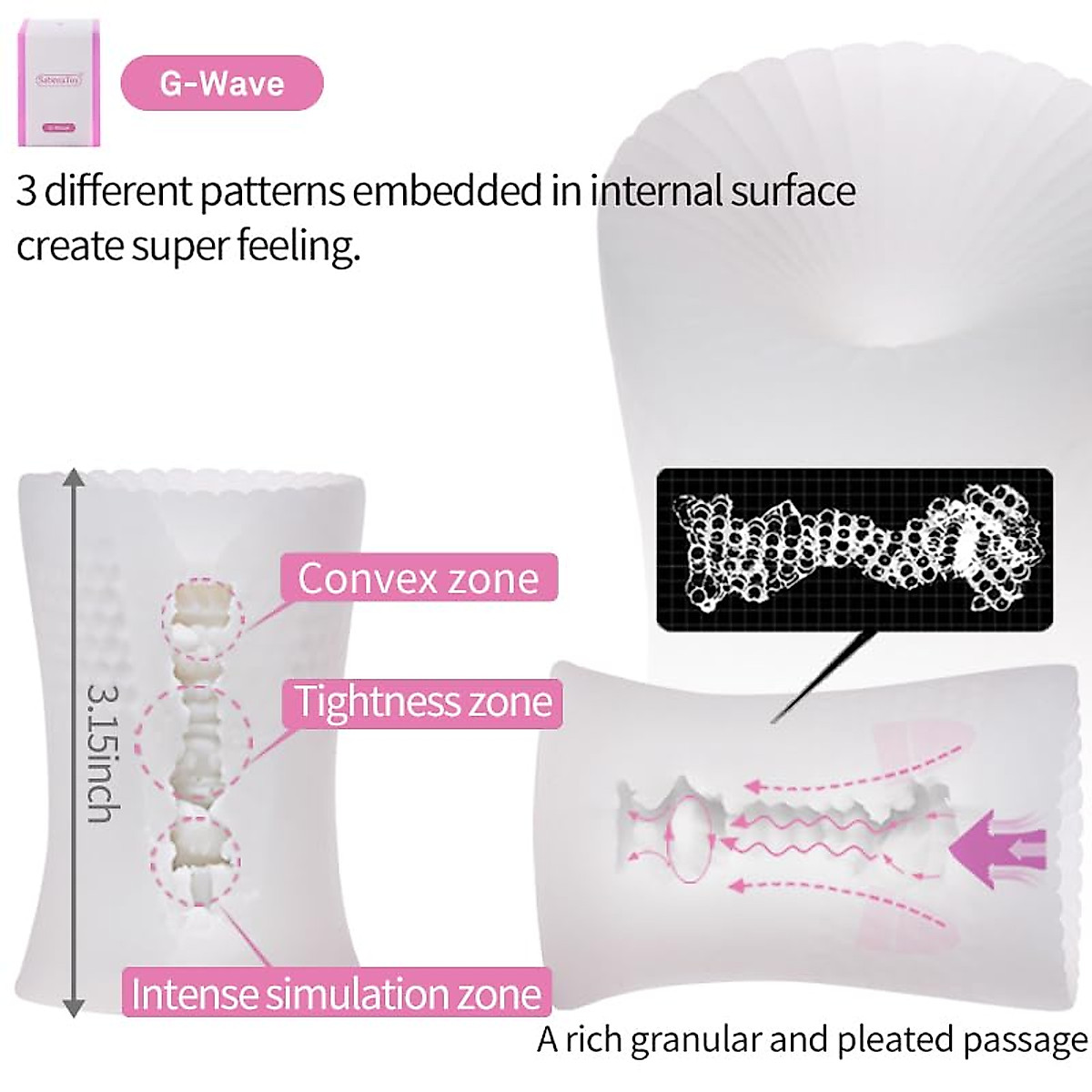 SabenaToy Male Masturbator in Capsule, Easy to Carry Penis Egg Masturbators, Mens Self-Pleasure Toys, Men Sex Toys for Palm Massager, Adult Toys for Glans Stimulator Disposable(G-Wave Purple)