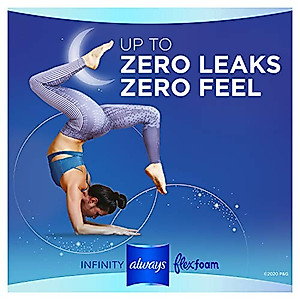 Always Infinity FlexFoam Pads for Women, Size 5, Extra Heavy Overnight Absorbency, Unscented, 22 Count (Pack of 2)