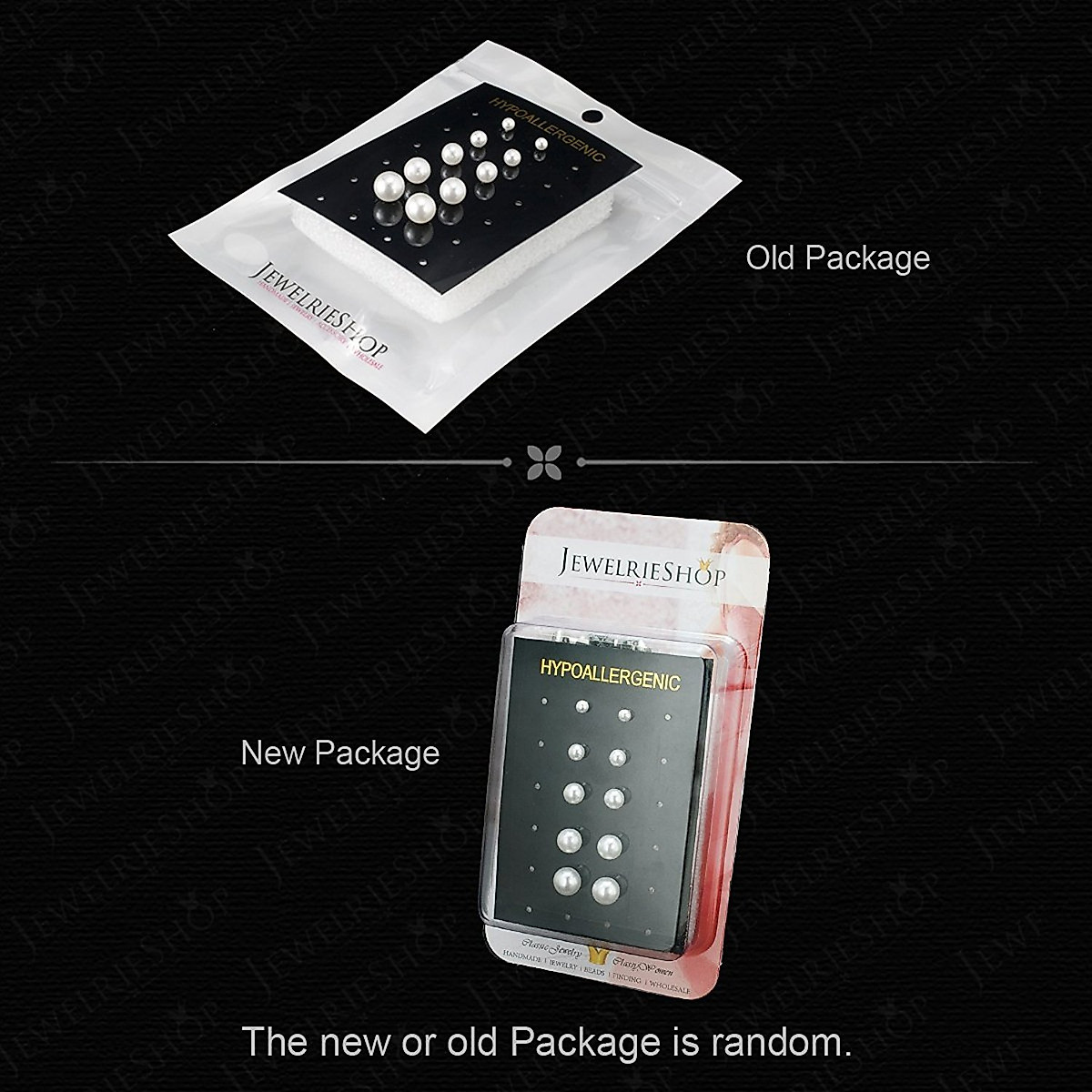 JewelrieShop Faux Pearl Earrings Hypoallergenic Stainless Steel Imitation Stud Pearl Earrings for Women - 5 Pairs (White)