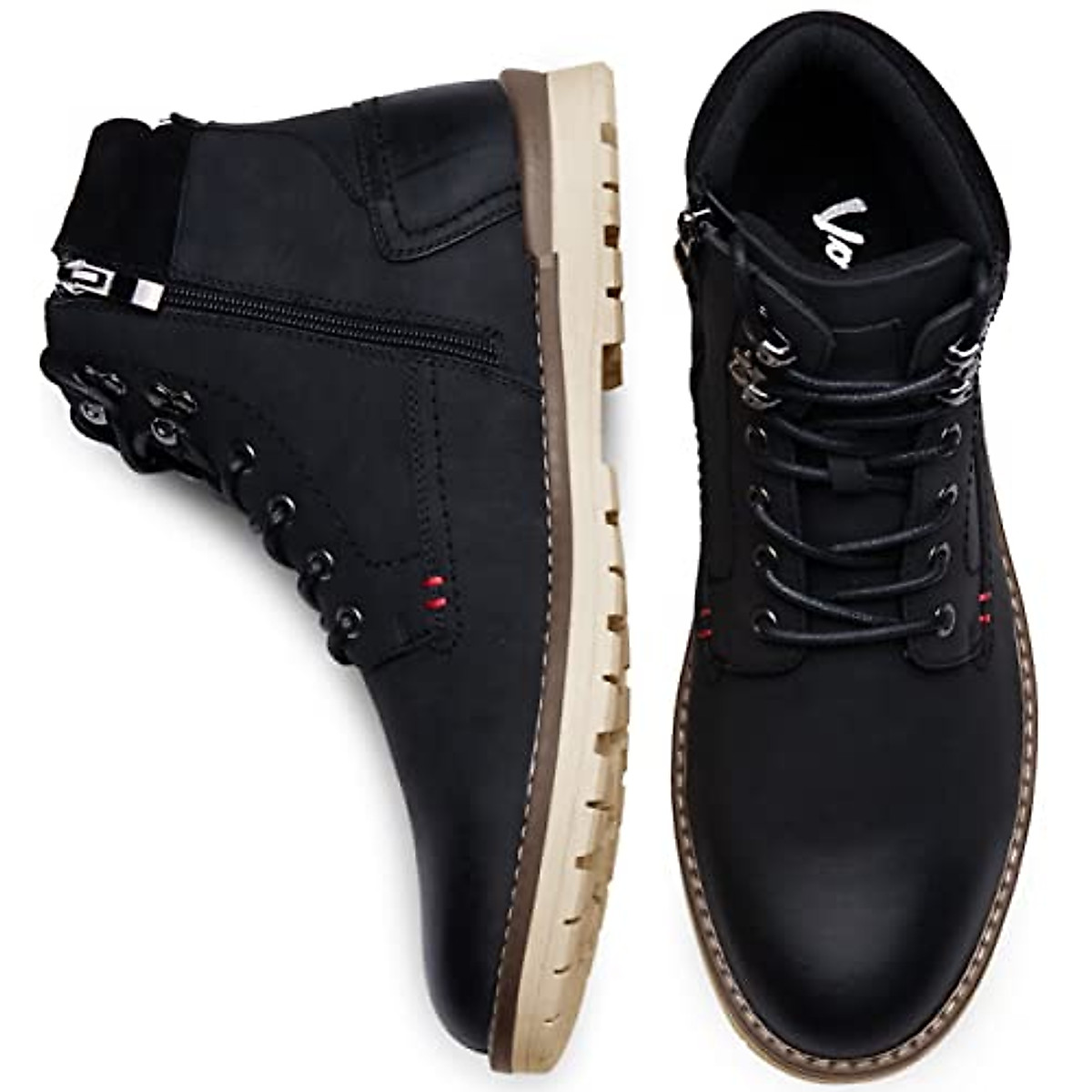 Vostey Men's Chukka Boots Motorcycle Casual Hiking Boot for Men(BMY671B Black 8)