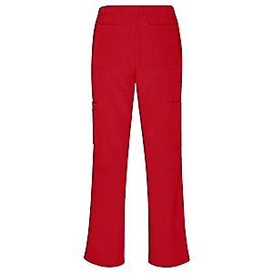 M&M SCRUBS Women's Breathable Cool Stretch Fabric Scrub Top and cargo Pant Set (Red, Large)
