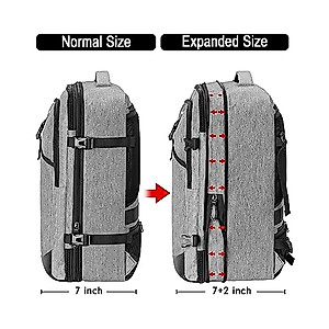 Carry on Backpack, 50l Large Travel Backpack with 3 Packing Cubes, Expandable Airline Approved 17inch Laptop Backpack, Business Weekender Daypack Overnight Luggage Duffel Bag Gifts for Men Women,Grey