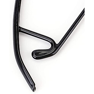 BESSLEE Black Clothes Hangers for Closet 5 Pack, Heavy Duty Metal Hangers for Coats Shirts Pants Sweaters Jackets or Suits, Non-Slip Rubber Coated, Contour Shoulder Ends No Bump, 16.14” Long