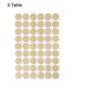 uxcell 3 Sheet/162Pcs Screw Hole Cover Stickers, 21mm Dia PVC Self Adhesive Covers Caps Dustproof for Wood Furniture Cabinet Shelf Wardrobe, Textured Light Khaki