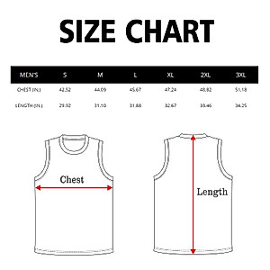 Pack of 3 Men's Basketball Jerseys Mesh 80s 90s 00s 10s Hip-Hop Shirts Classic Retro Tank Tops,Black/Red/White Jersey,Men Size Medium