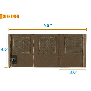 KRYDEX Triple 5.56 Magazine Holder Elastic Mag Holder with Hook Fasteners for MK3 and MK4 Chest Rig (Coyote Brown)