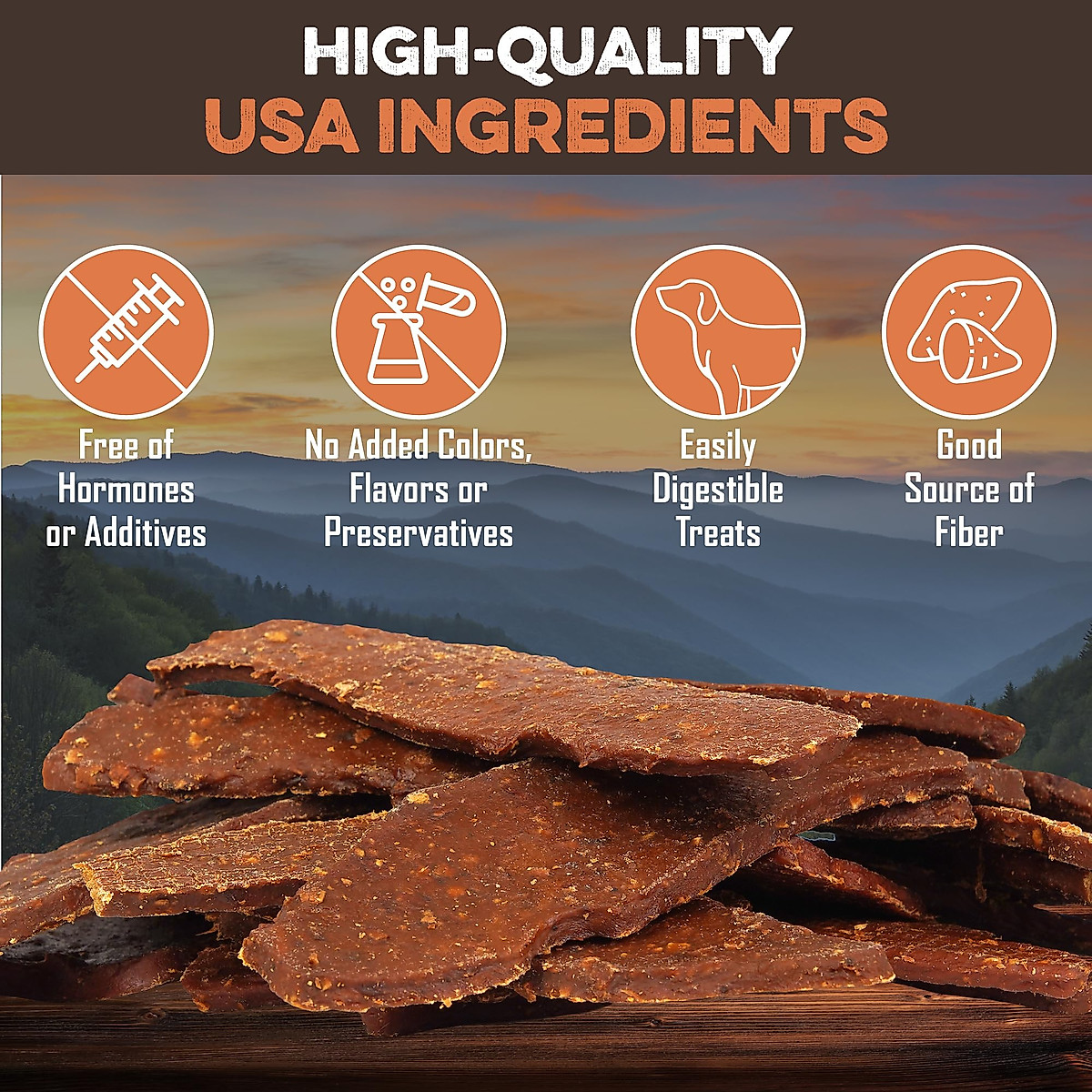 BRUTUS & BARNABY Chicken & Sweet Potato Jerky Dog Treats - Grain-Free, Preservative-Free, No Fillers - All Natural USA Chicken & Sweet Potato, High in Antioxidants - Healthy, Tasty Treat for Dogs