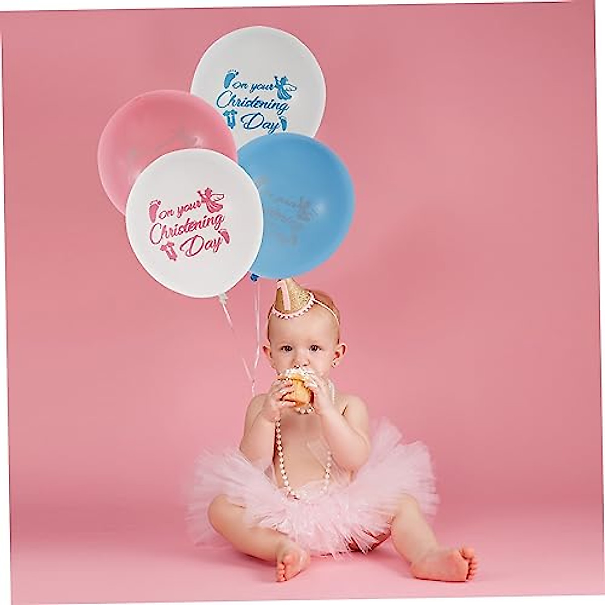 ABOOFAN 40pcs Balloon Kids Decor Baby Balloon Pink Ballons Baby Baptism Decorations Baby Shower Mylar Balloon Baby Shower Latex Balloons Garland Balloons Baby Baptism Baby Baptism Balloons