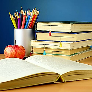 7 Pcs Teacher Appreciation Gifts from Students Metal Bookmark Book Page Marker with Pendant for Back to School Tutors Birthday Xmas Graduation Presents for Book Lover Reading Supplies (Silver)