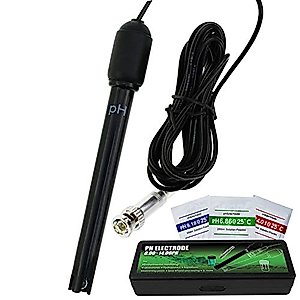 Long Body pH Electrode with BNC Socket Probe 300cm Cable 0-14pH for pH Meter, pH Controller pH Device Economical Sensor